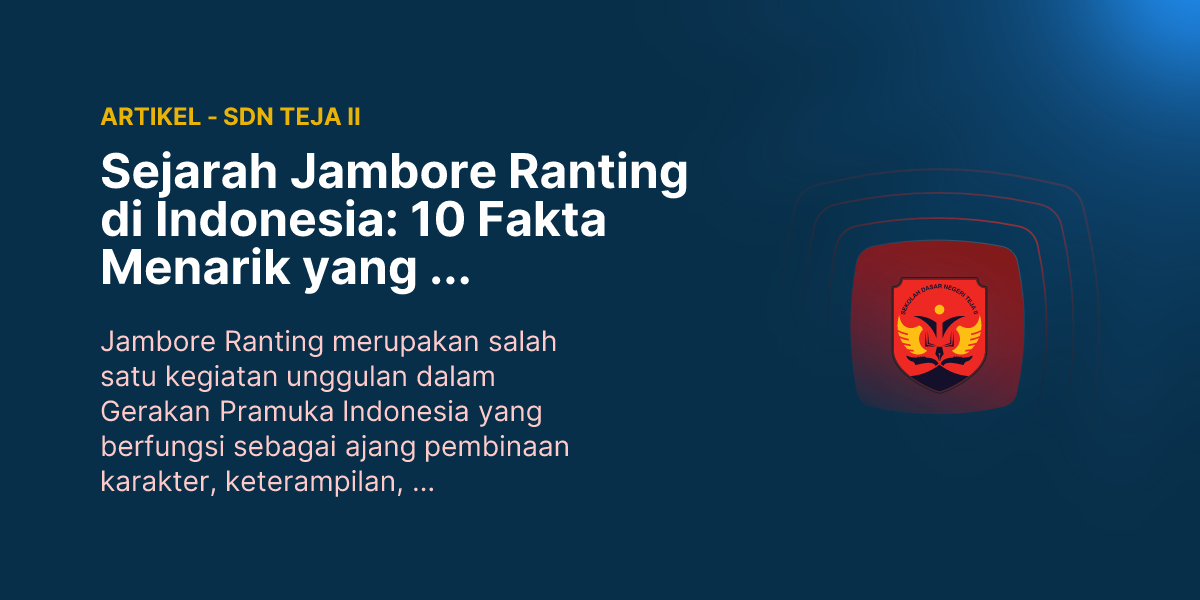 Sejarah Jambore Ranting di Indonesia: 10 Fakta Menarik yang Perlu Anda ...